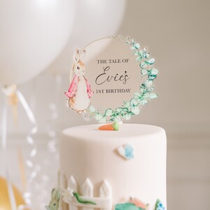Peter Rabbit Birthday Cake Topper | Personalised Acrylic Peter Rabbit ...