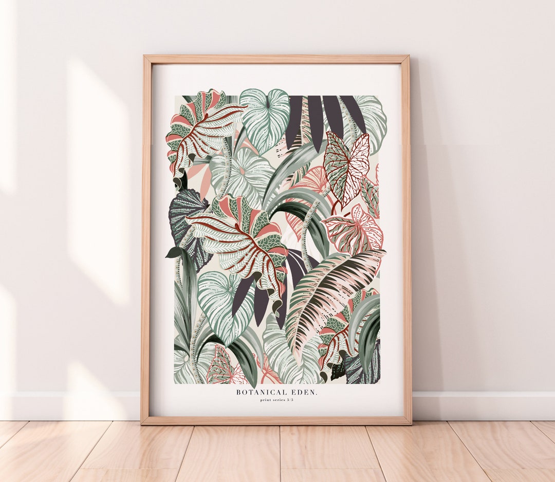 Botanical Eden Floral Illustration /A3 A2 Wall Art / Botanical - Etsy
