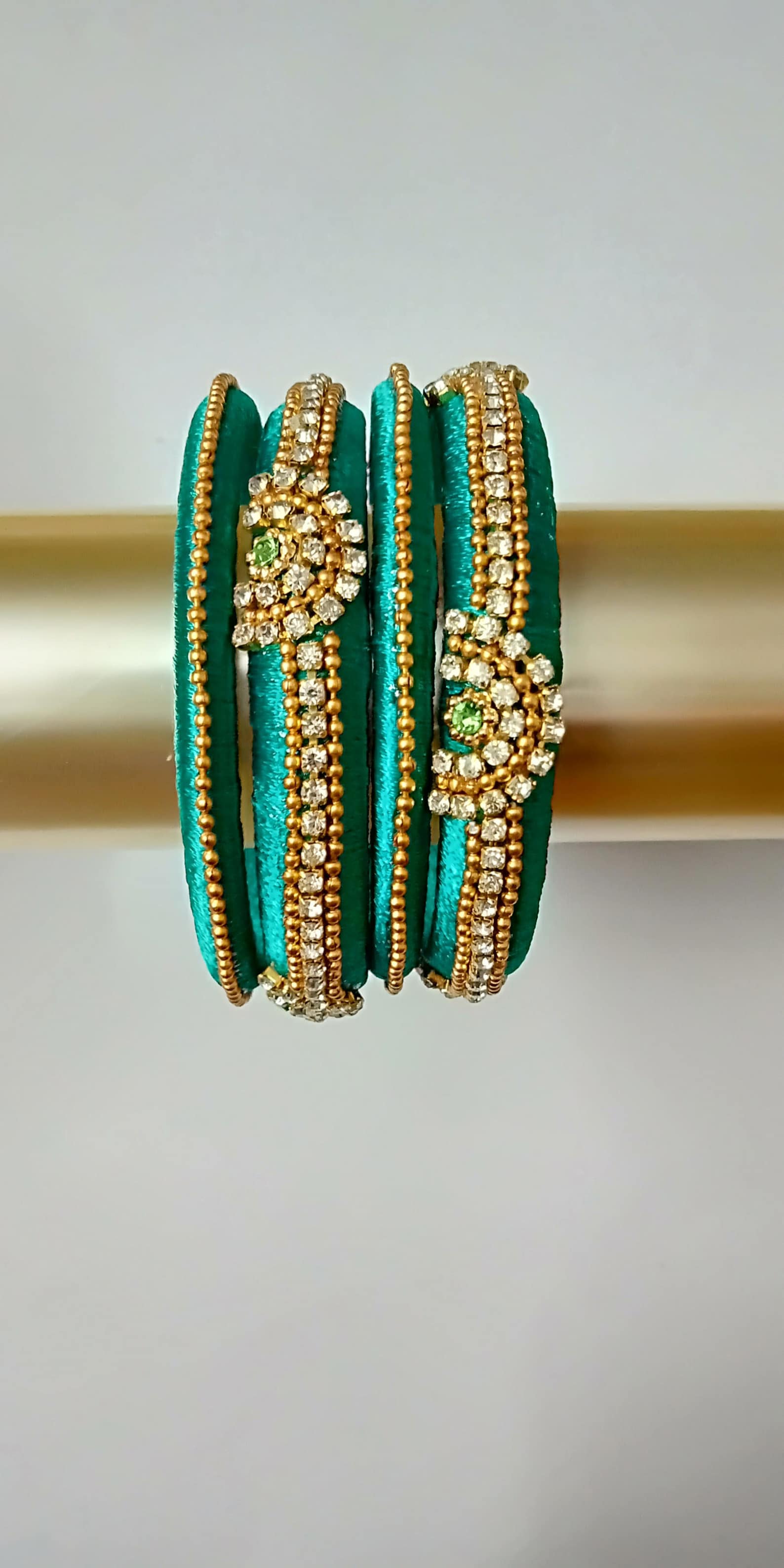 Silk Thread Designer Stone Bangles - Etsy
