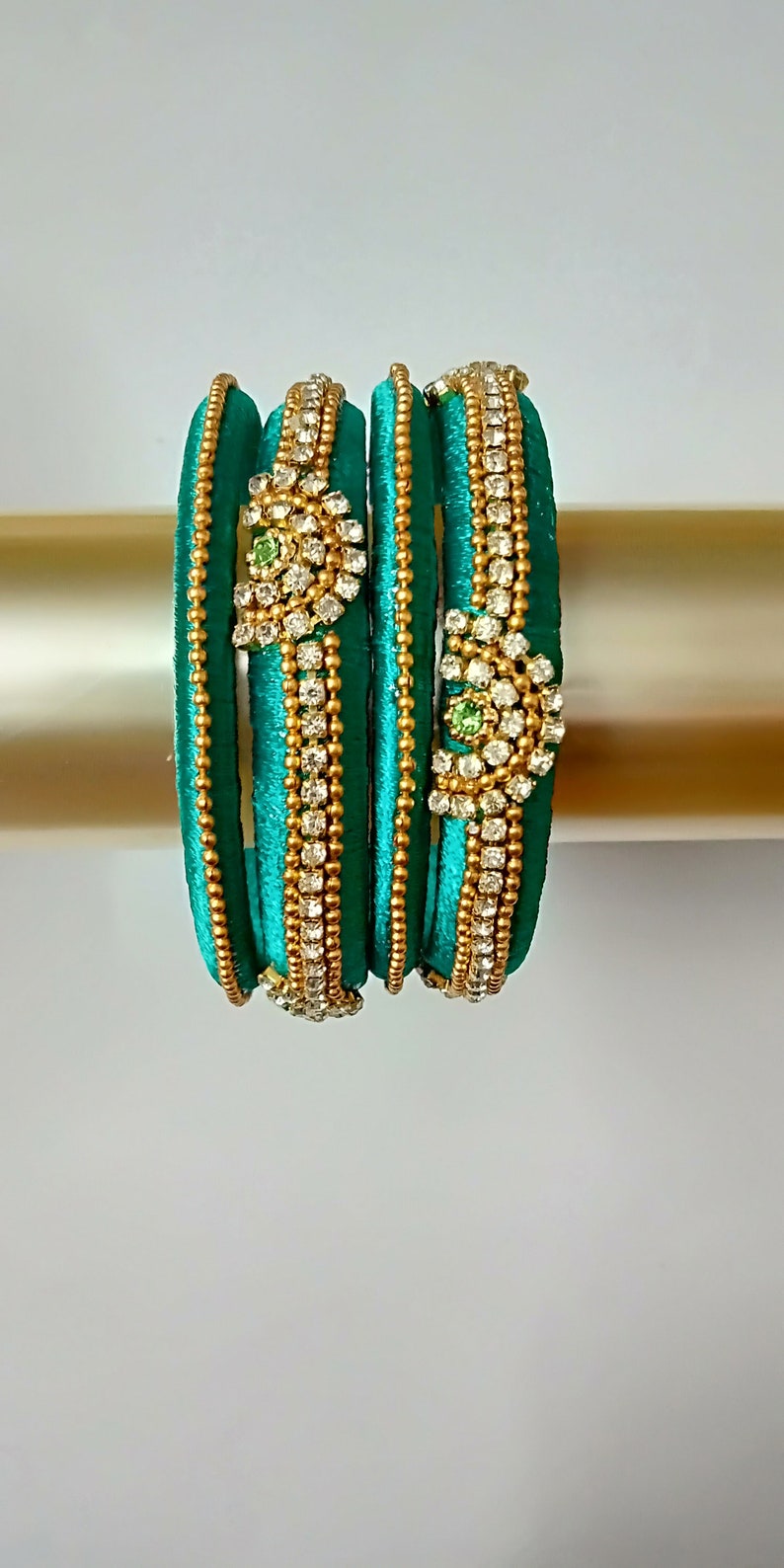 Silk Thread Designer Stone Bangles - Etsy