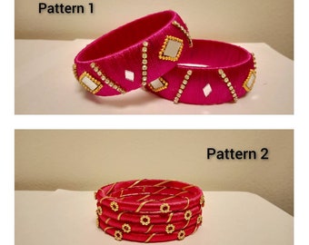 Silk Thread Designer Stone Bangles | Etsy