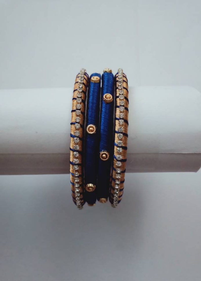 Silk Thread Bangles Sold as Set of 4 - Etsy
