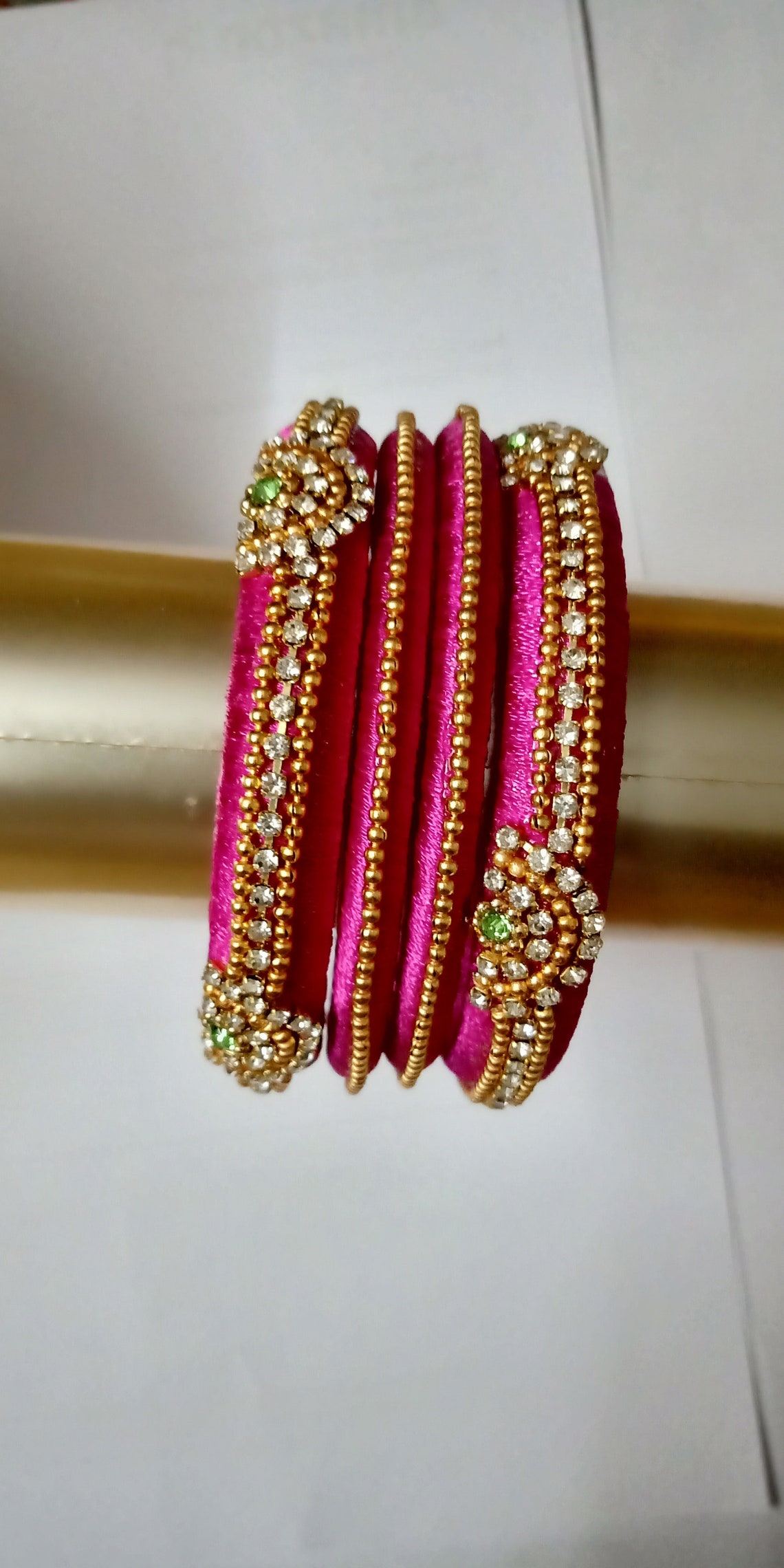 Silk Thread Designer Stone Bangles - Etsy