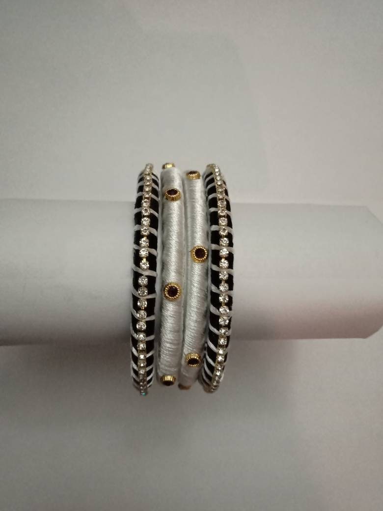 Silk Thread Bangles Sold as Set of 4 - Etsy