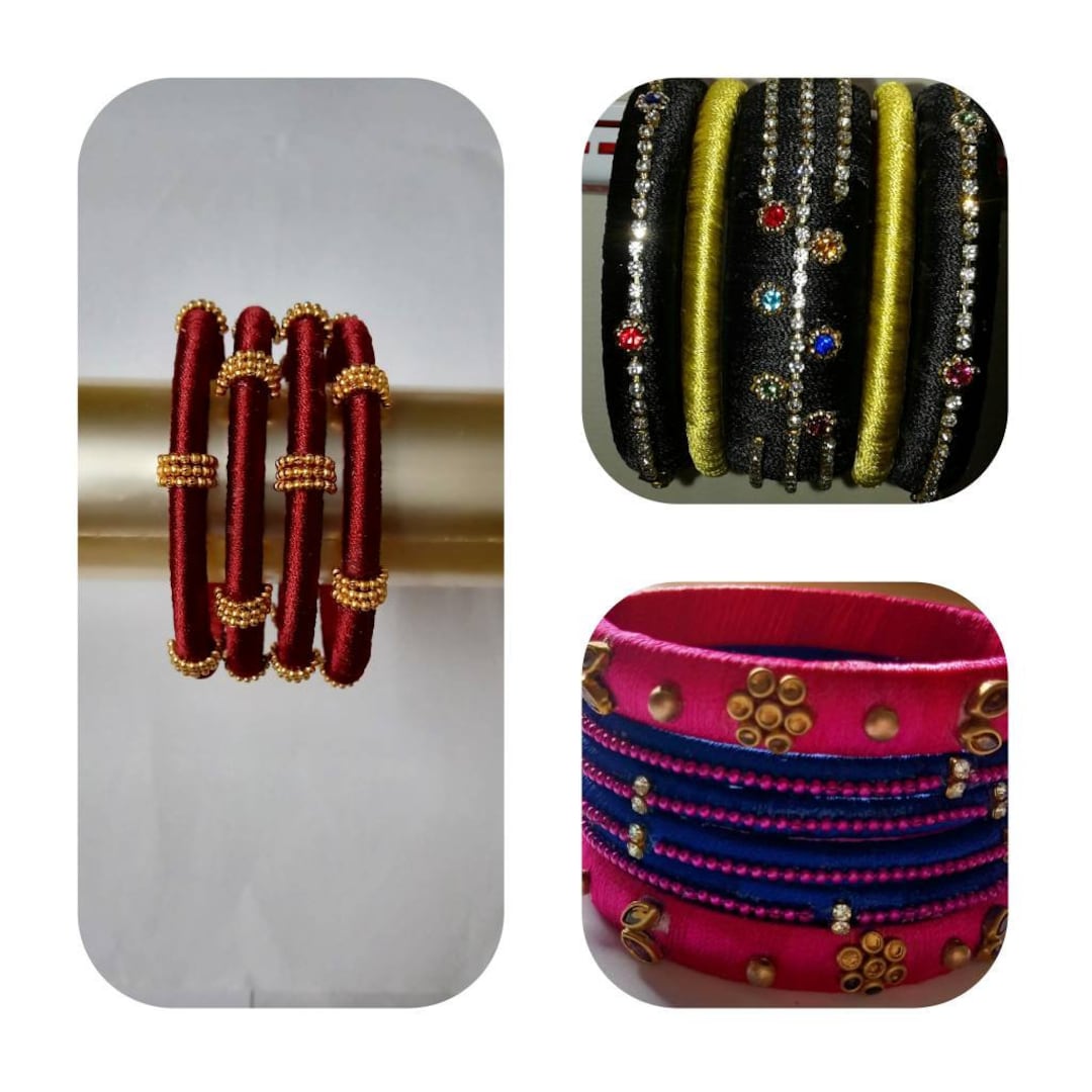 Silk Thread Designer Bangles - Etsy