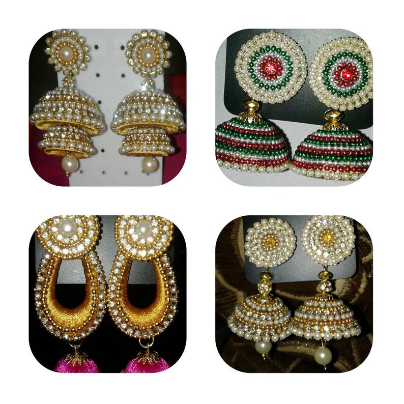 Silk Thread Designer Earrings - Etsy