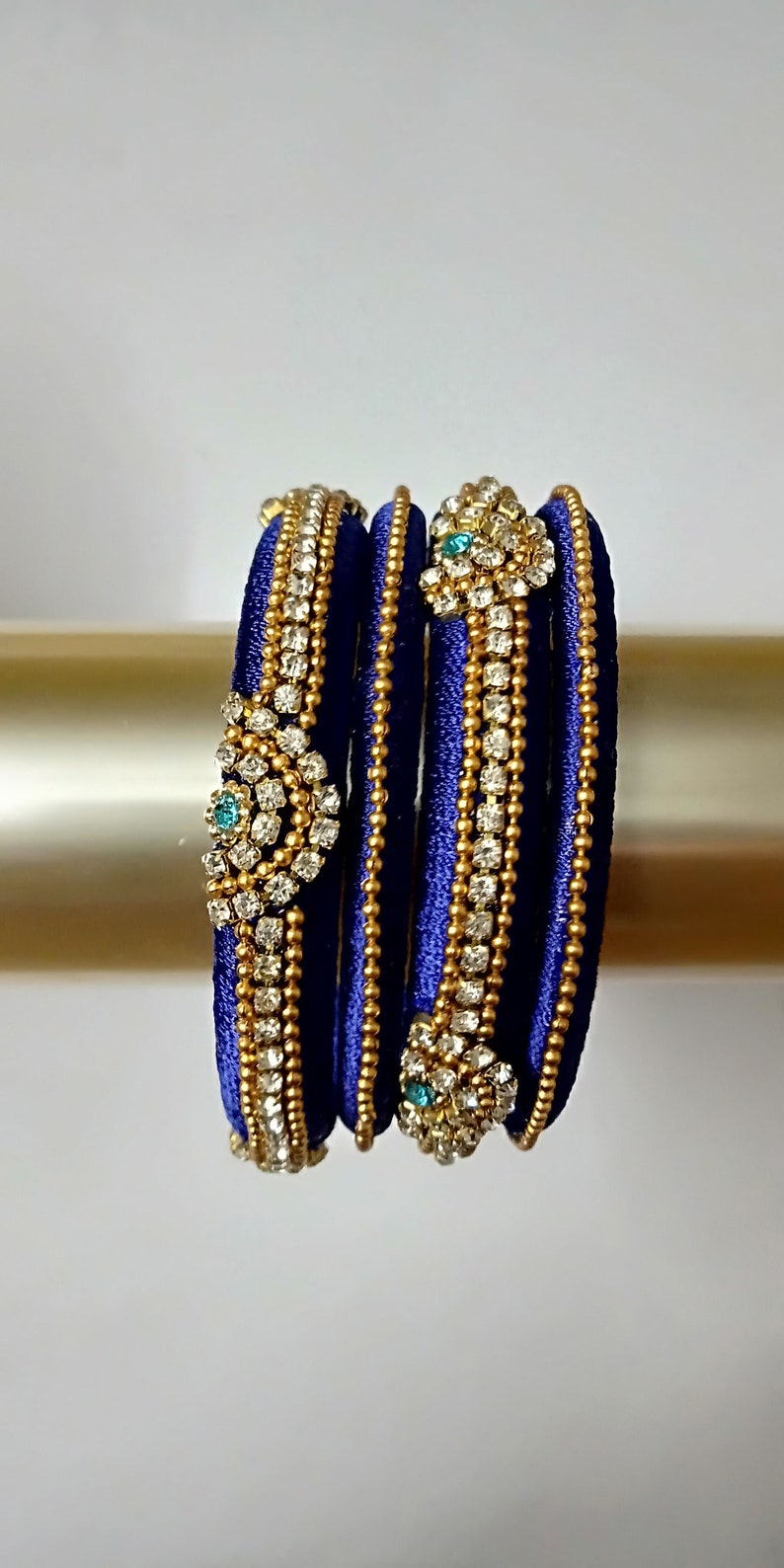 Silk Thread Designer Stone Bangles - Etsy