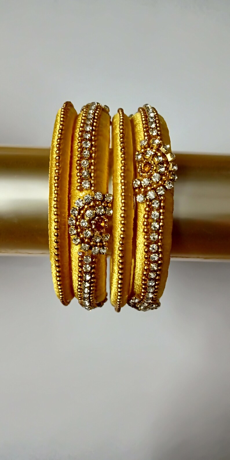 Silk Thread Designer Stone Bangles - Etsy