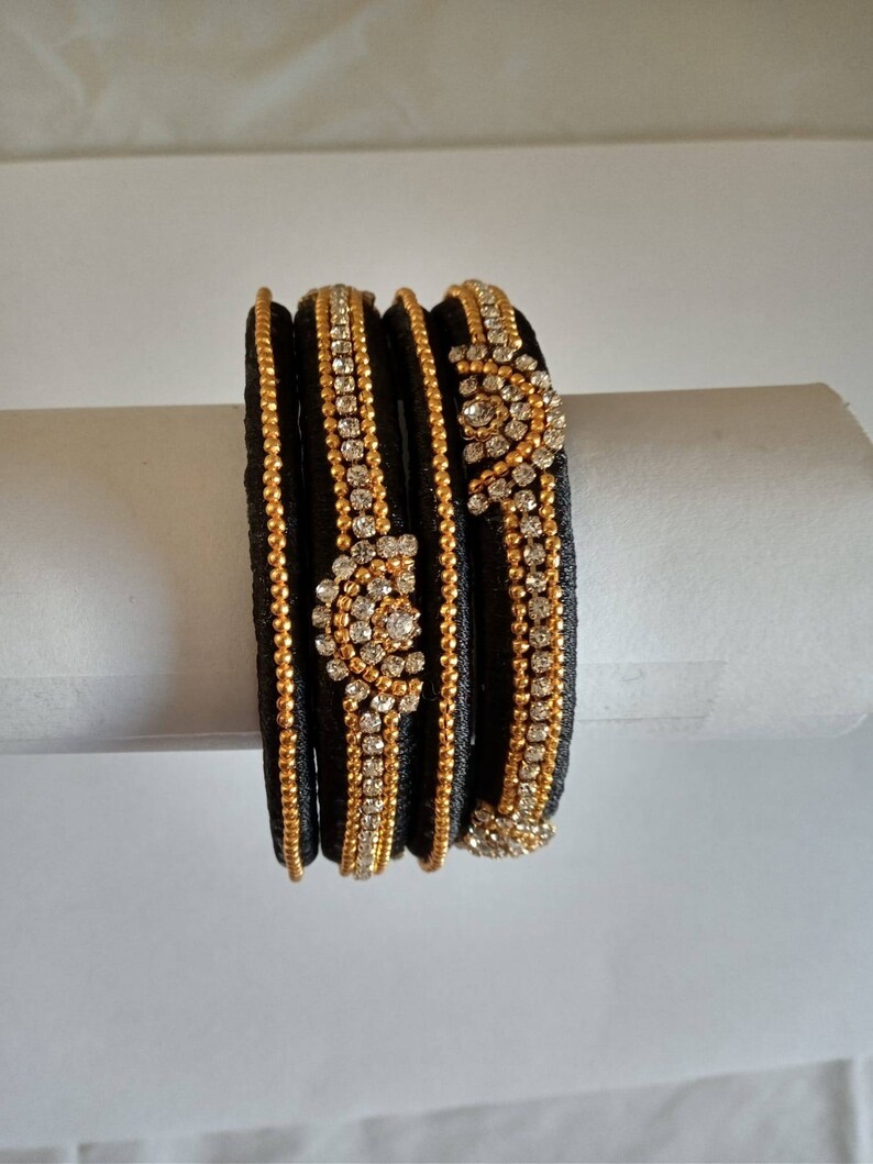 Silk Thread Designer Stone Bangles - Etsy