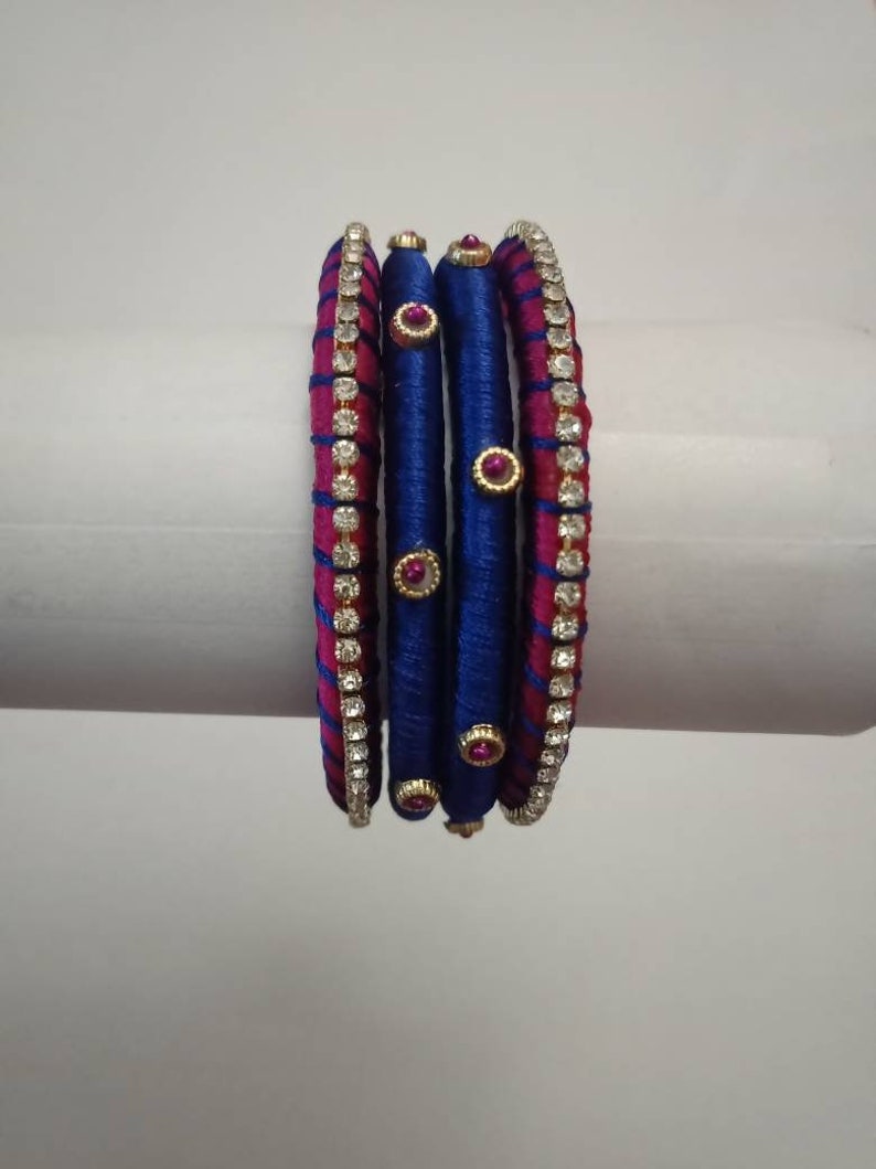 Silk Thread Bangles Sold as Set of 4 - Etsy