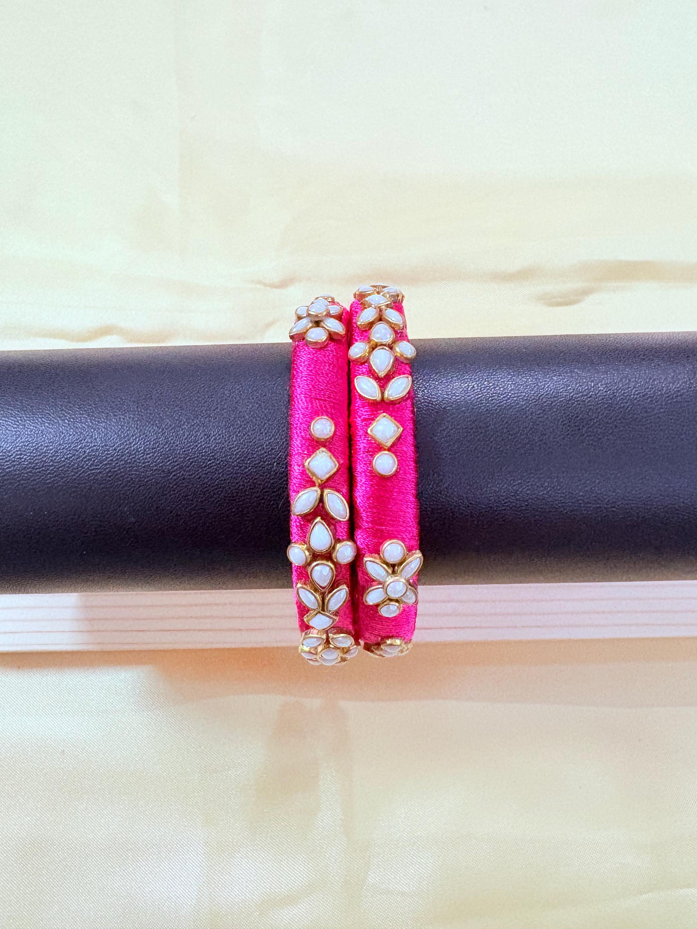 Silk Thread Bangles Set of 2/silk Thread Bangles/ Bangles for Gifting ...