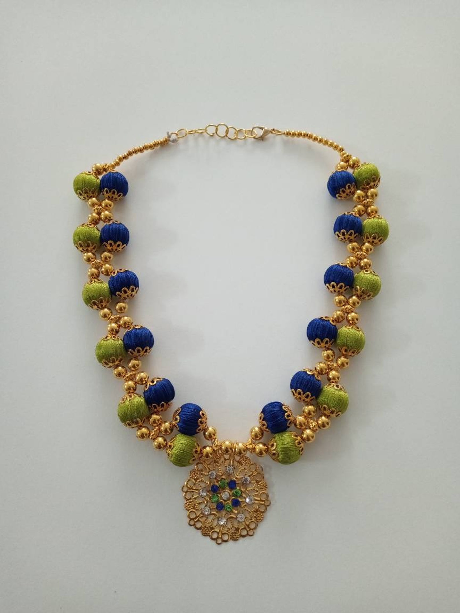 Silk Thread Designer Jewelry Set With Jhumkas / Wedding Jewelry/indian ...