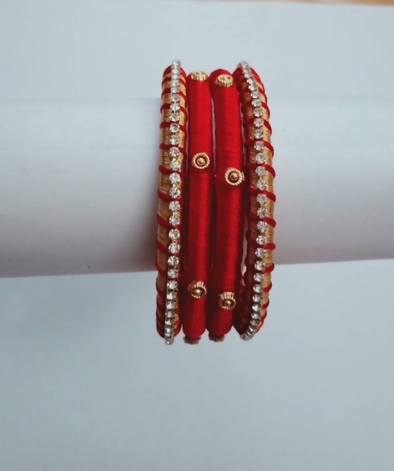 Silk Thread Bangles Sold as Set of 4 - Etsy