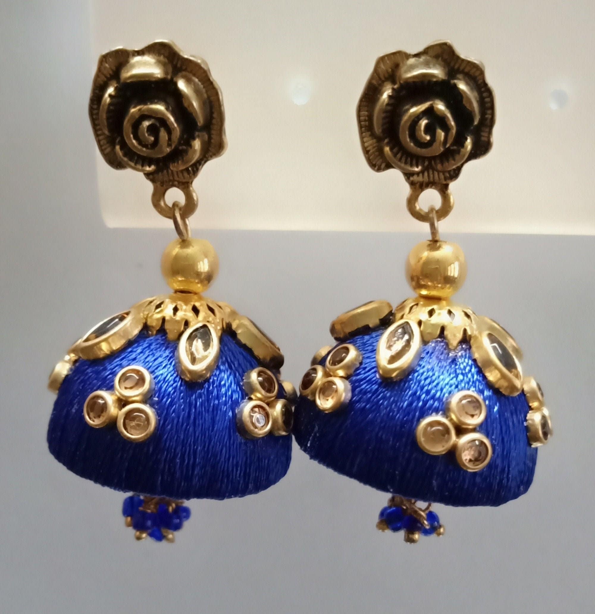 Designer Earrings/silk Thread Fashionable Earrings/handmade - Etsy UK