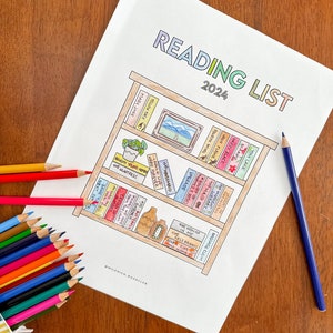 Reading Journal Coloring Page - Etsy