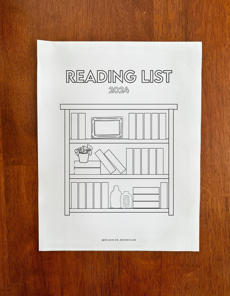Reading Journal Coloring Page - Etsy