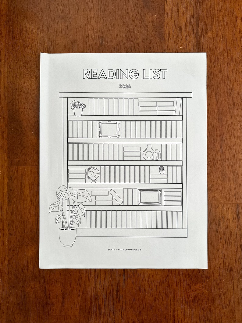 Reading Journal Coloring Page - Etsy
