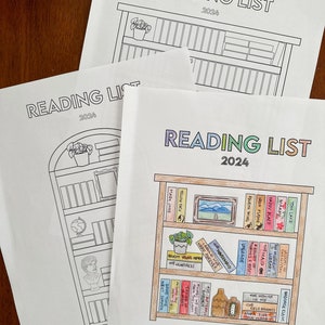 Reading Journal Coloring Page - Etsy