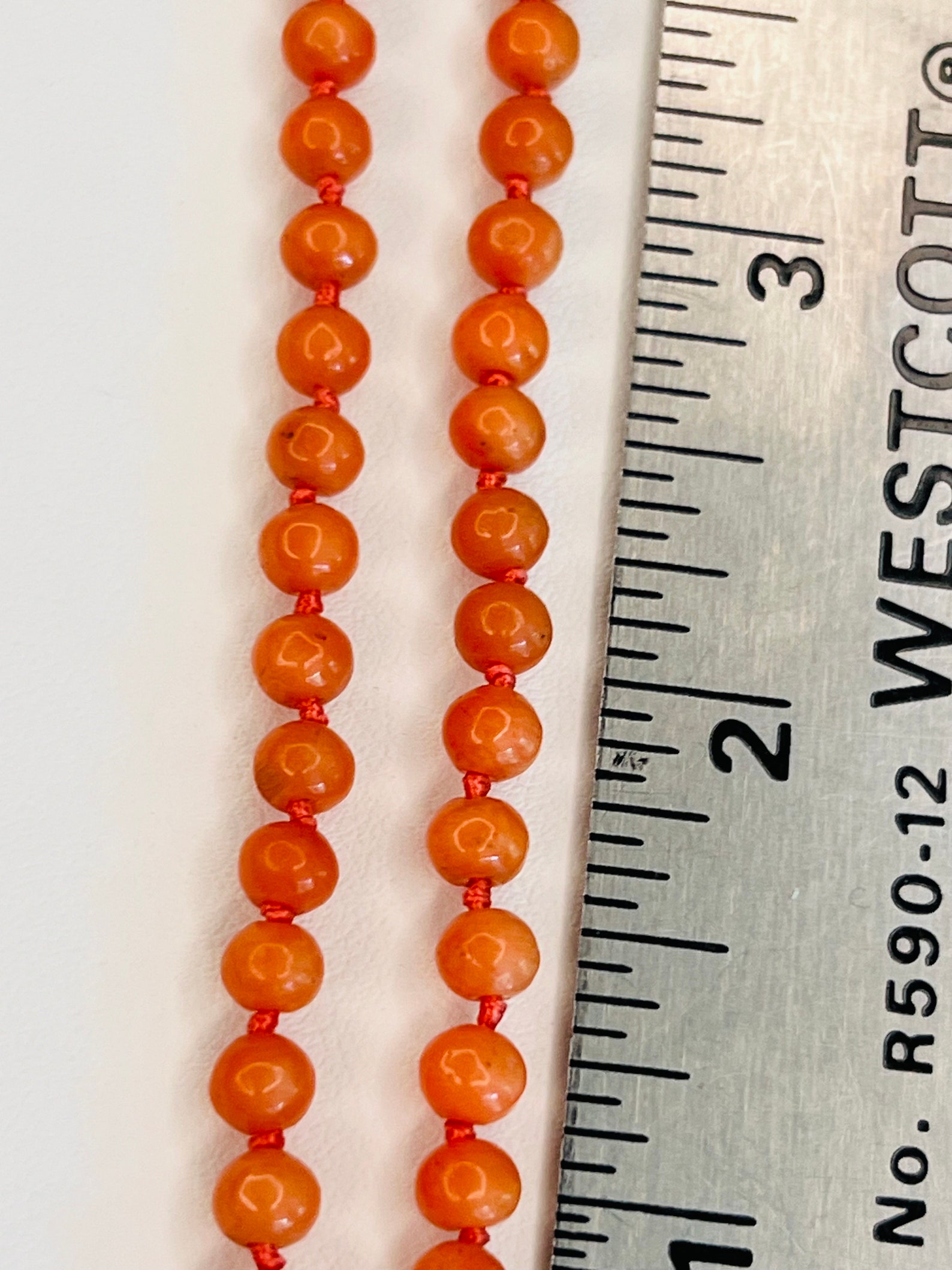 Antique Salmon Red Coral Hand Beaded Necklace - Etsy