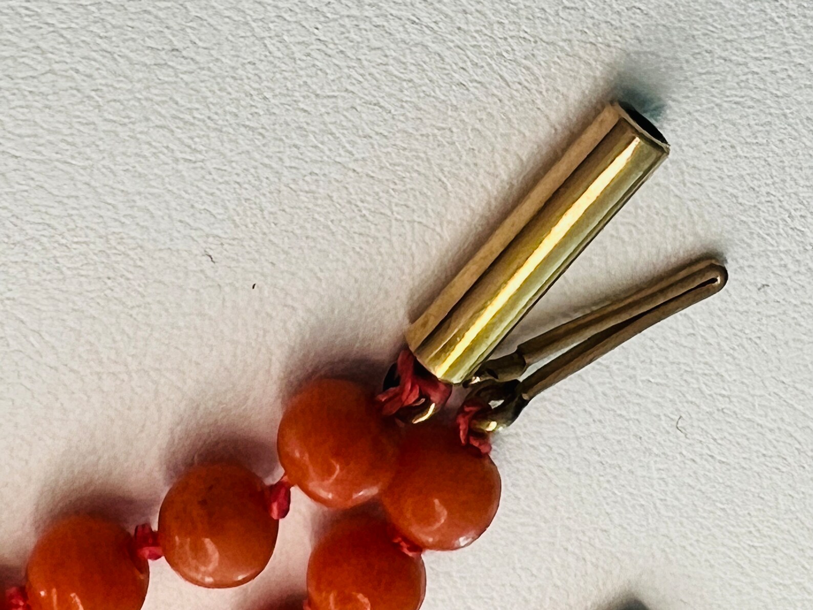 Antique Salmon Red Coral Hand Beaded Necklace - Etsy