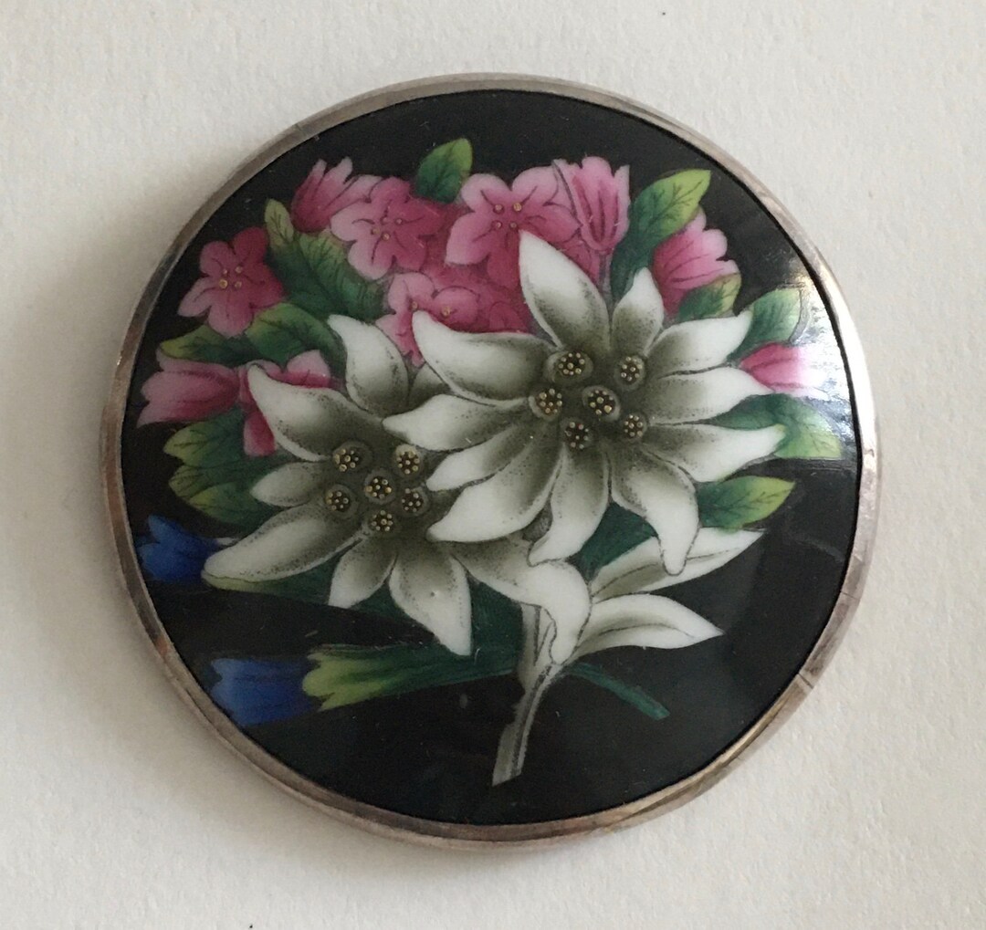 Stacey Porter Sterling Porcelain Flower Pin - Etsy