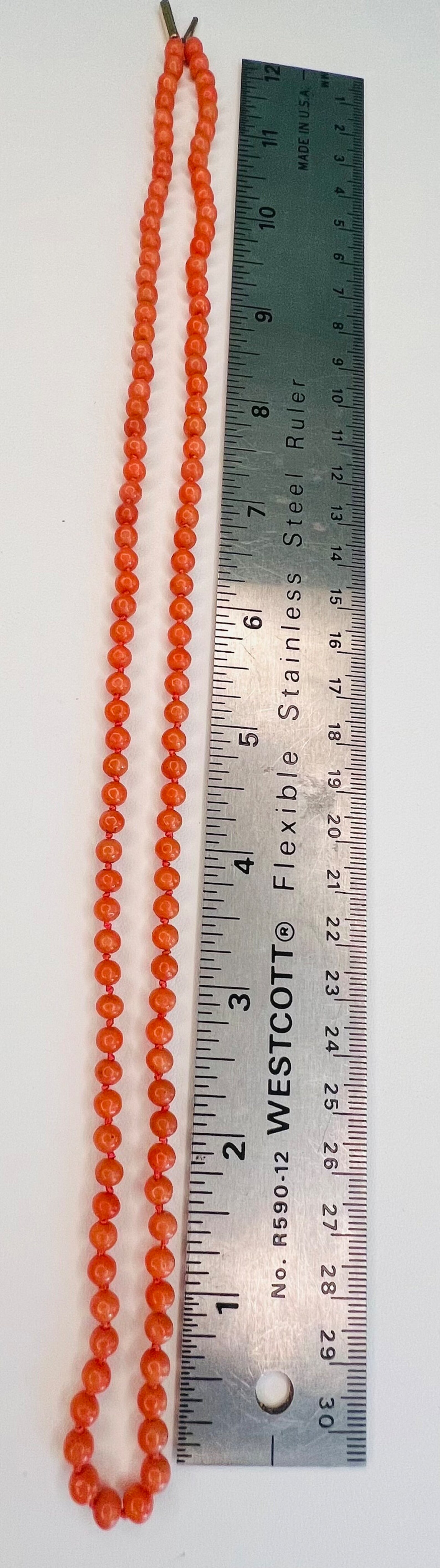 Antique Salmon Red Coral Hand Beaded Necklace - Etsy