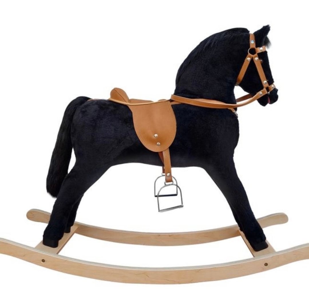 Vintage Black Rocking Horse Toy - Etsy