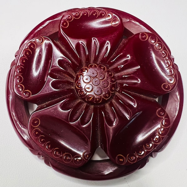 Bakelite Flower Pin - Etsy