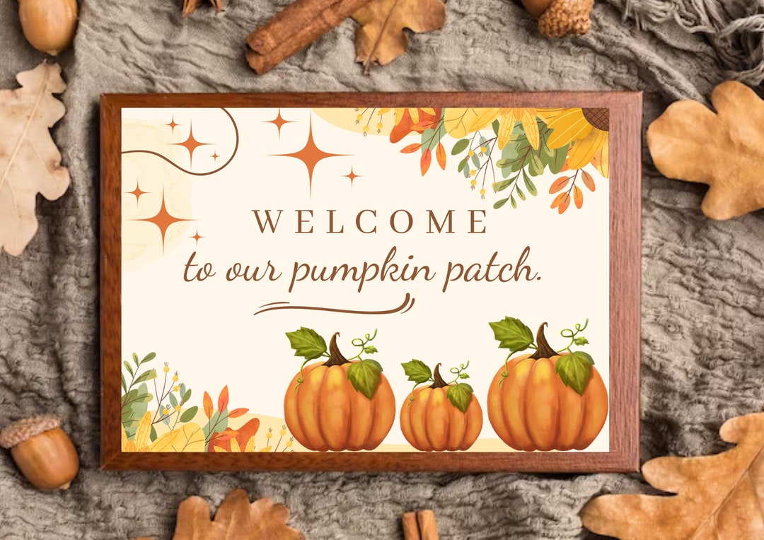 A4 Pumpkin Wall Art, Digital Download, Welcome to Our Pumpkin Patch ...