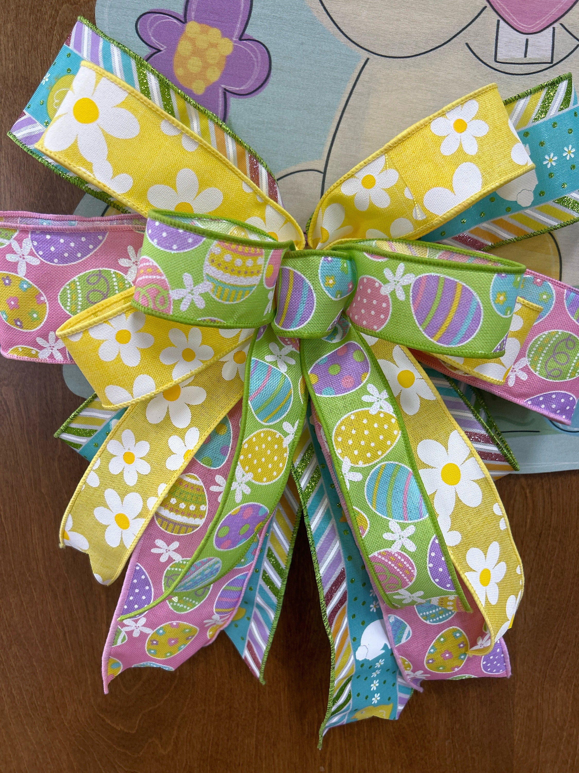 Bunny Door Hanger, Rabbit Front Door Decor, Rustic Easter Decor, Spring ...