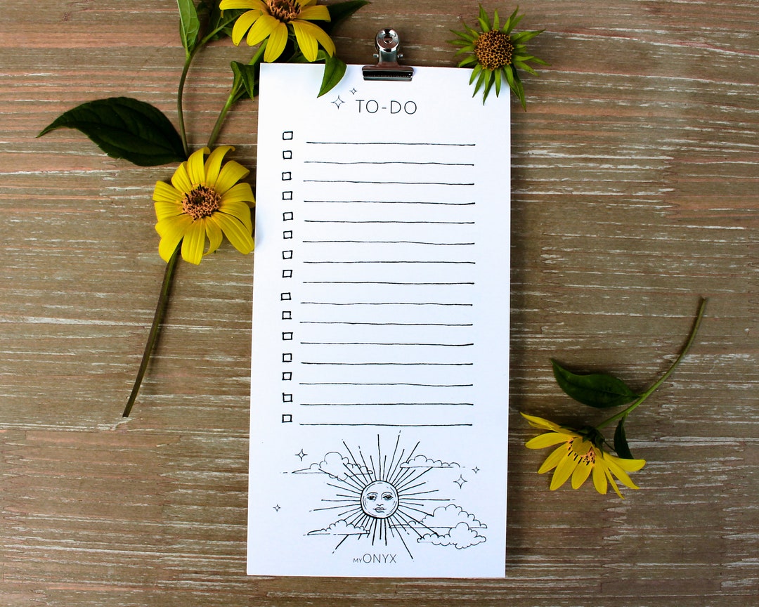 To-do List Block Motif: Sun 50 Sheets Can Be Used on Both - Etsy