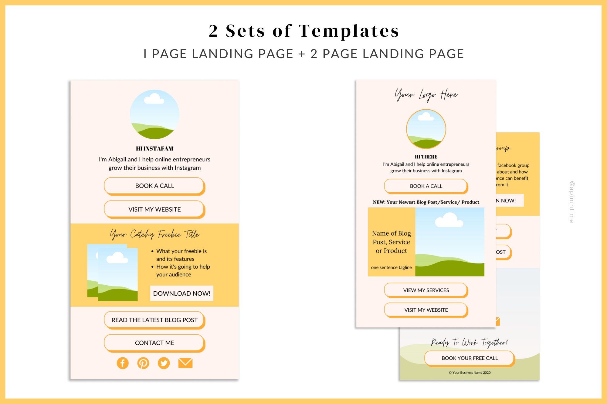 Instagram Landing Page Canva Template Instagram Link in Bio - Etsy