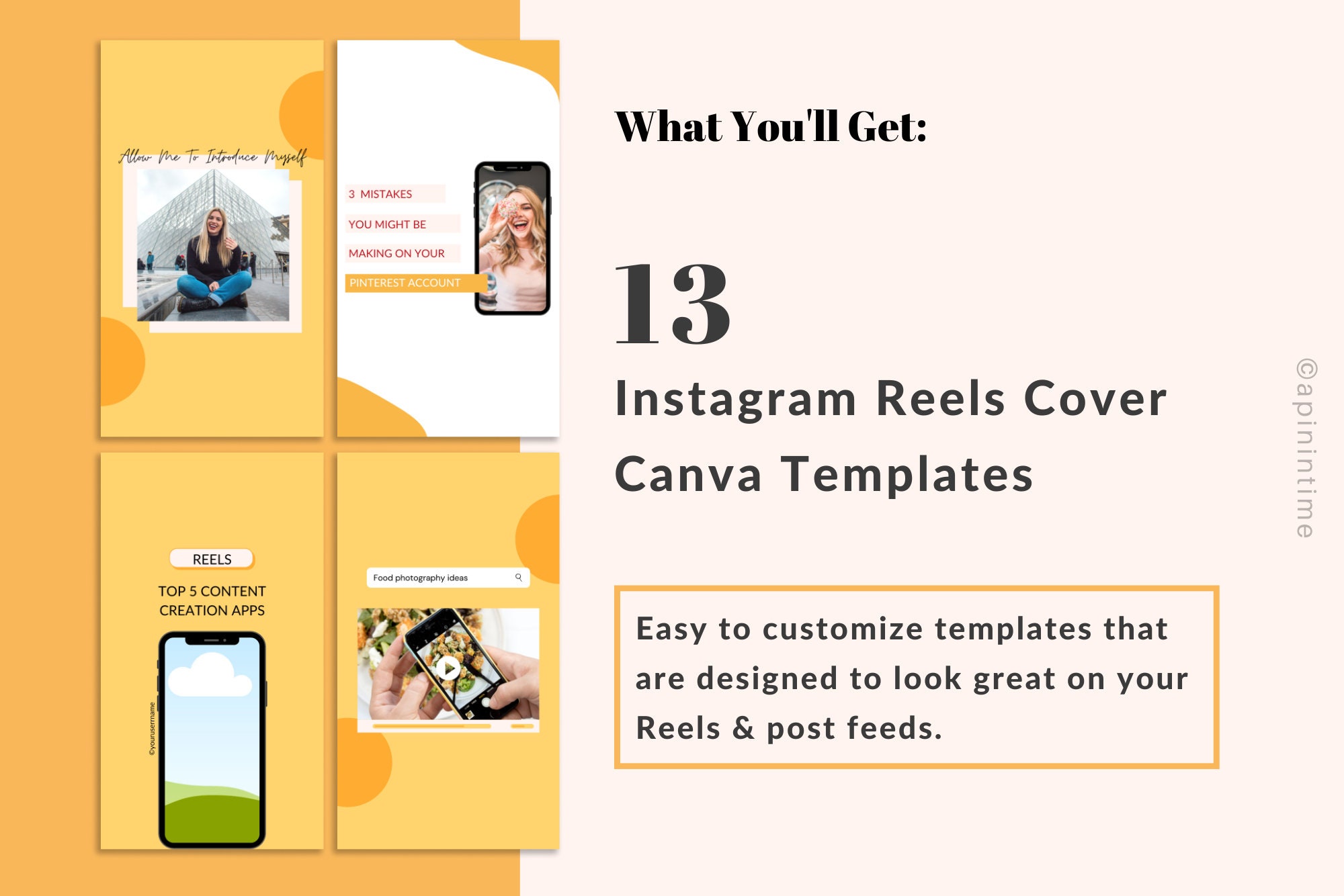 Instagram Reels Cover Canva Templates | Reels Cover Template | IG Reels ...