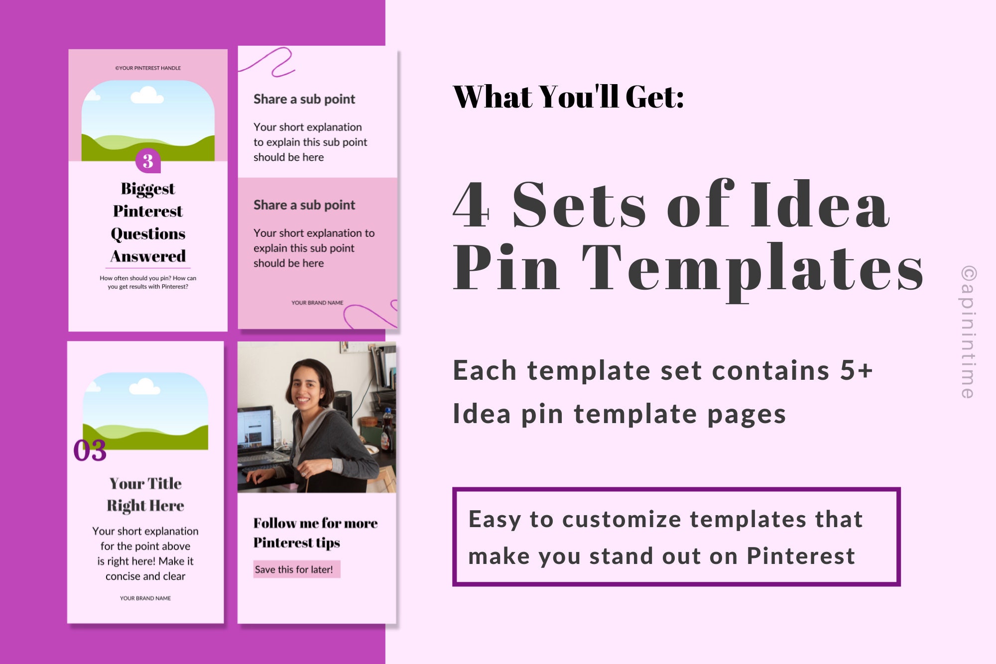 Idea Pin Canva Template Bundle | Customizable Pinterest Idea Pin ...