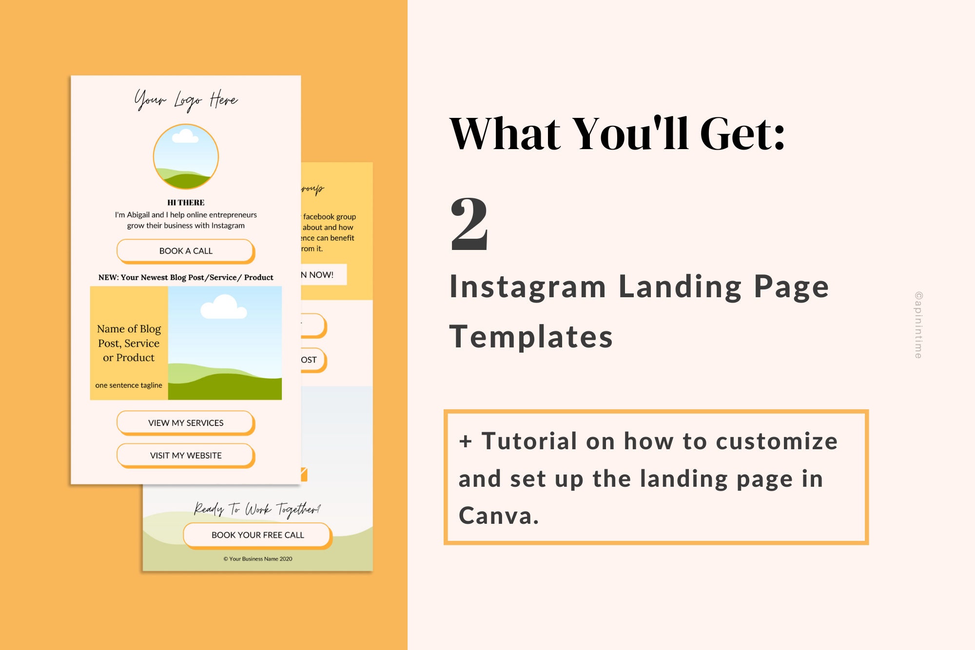 Instagram Landing Page Canva Template | Instagram Link in Bio Page | No ...