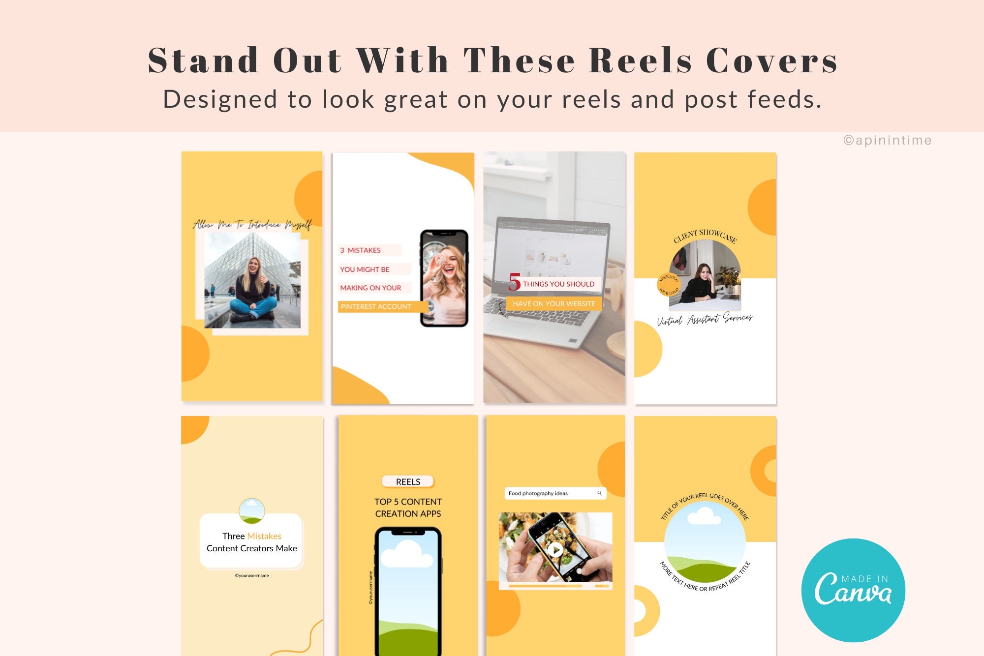 Instagram Reels Cover Canva Templates | Reels Cover Template | IG Reels ...