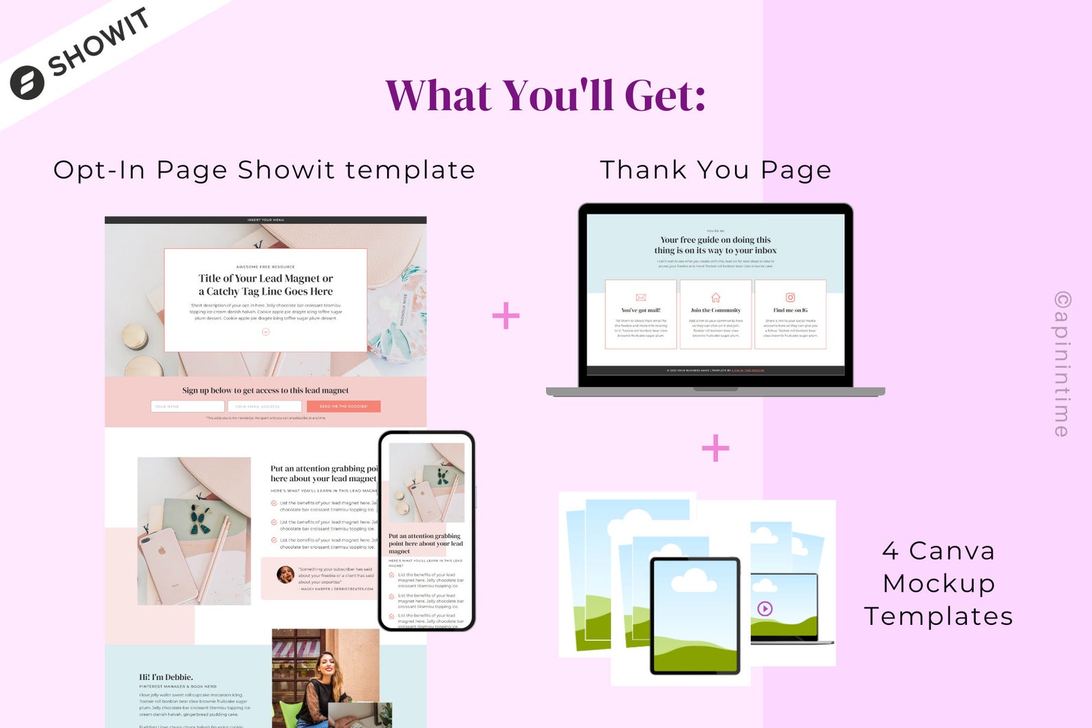 Opt-in Page Showit Template | Lead Magnet Opt-in Page Template for ...