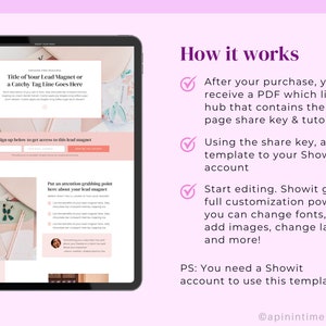 Opt-in Page Showit Template | Lead Magnet Opt-in Page Template for ...