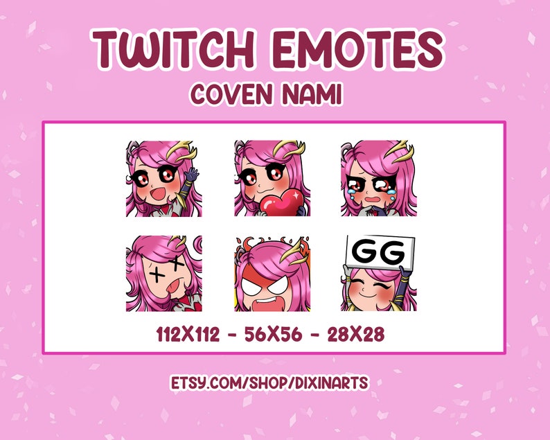 Coven Nami Twitch Emotes - Etsy