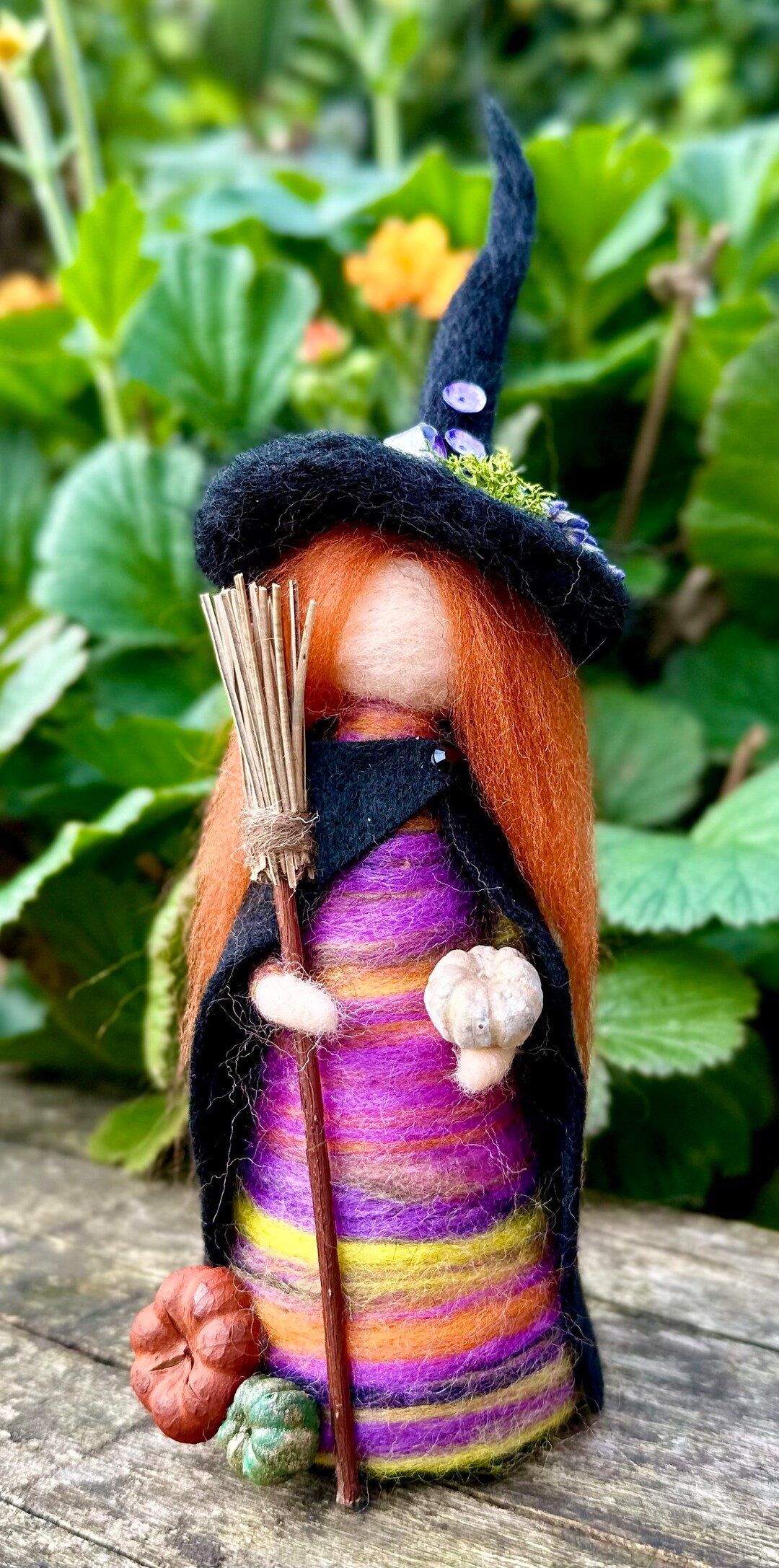 A Handmade Needle-felted Witch Figure - Etsy