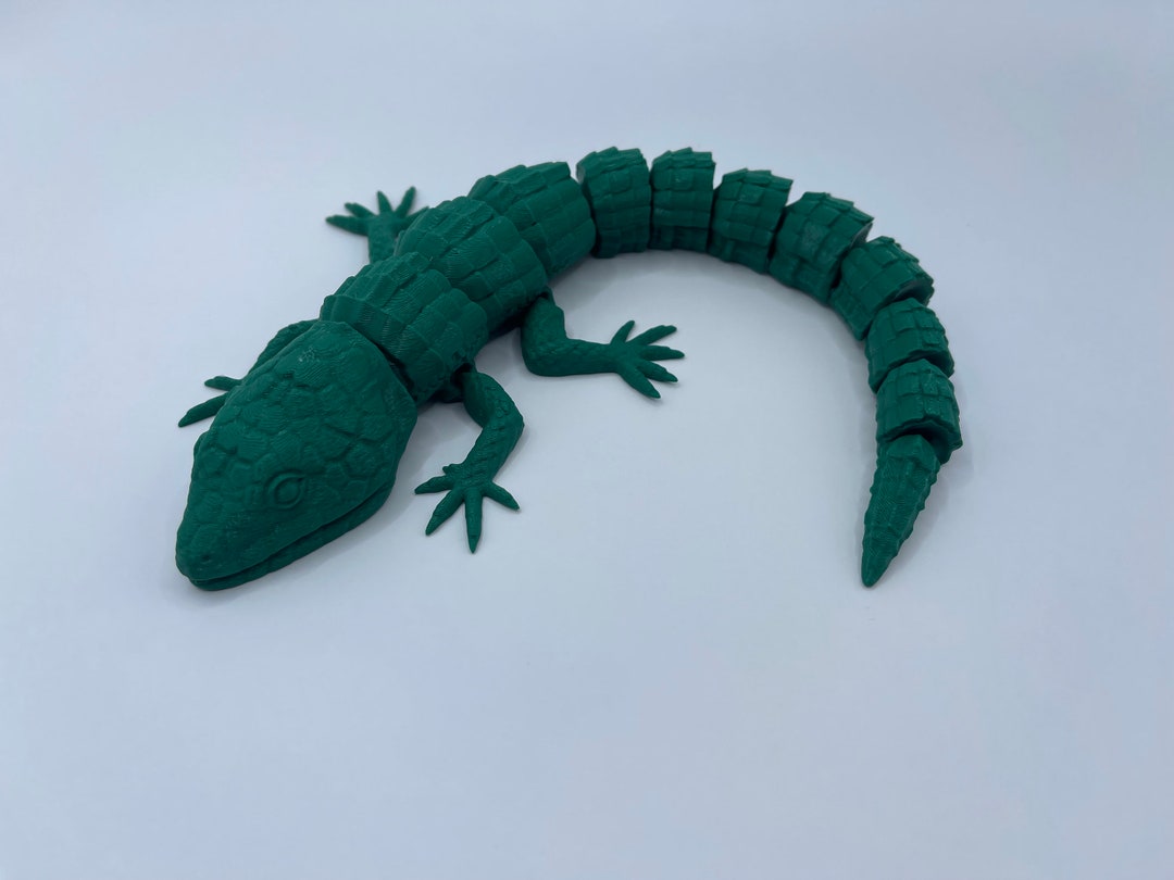 Flexible 3D Printed Articulated Lizard Toy, Home Decor, Educational ...