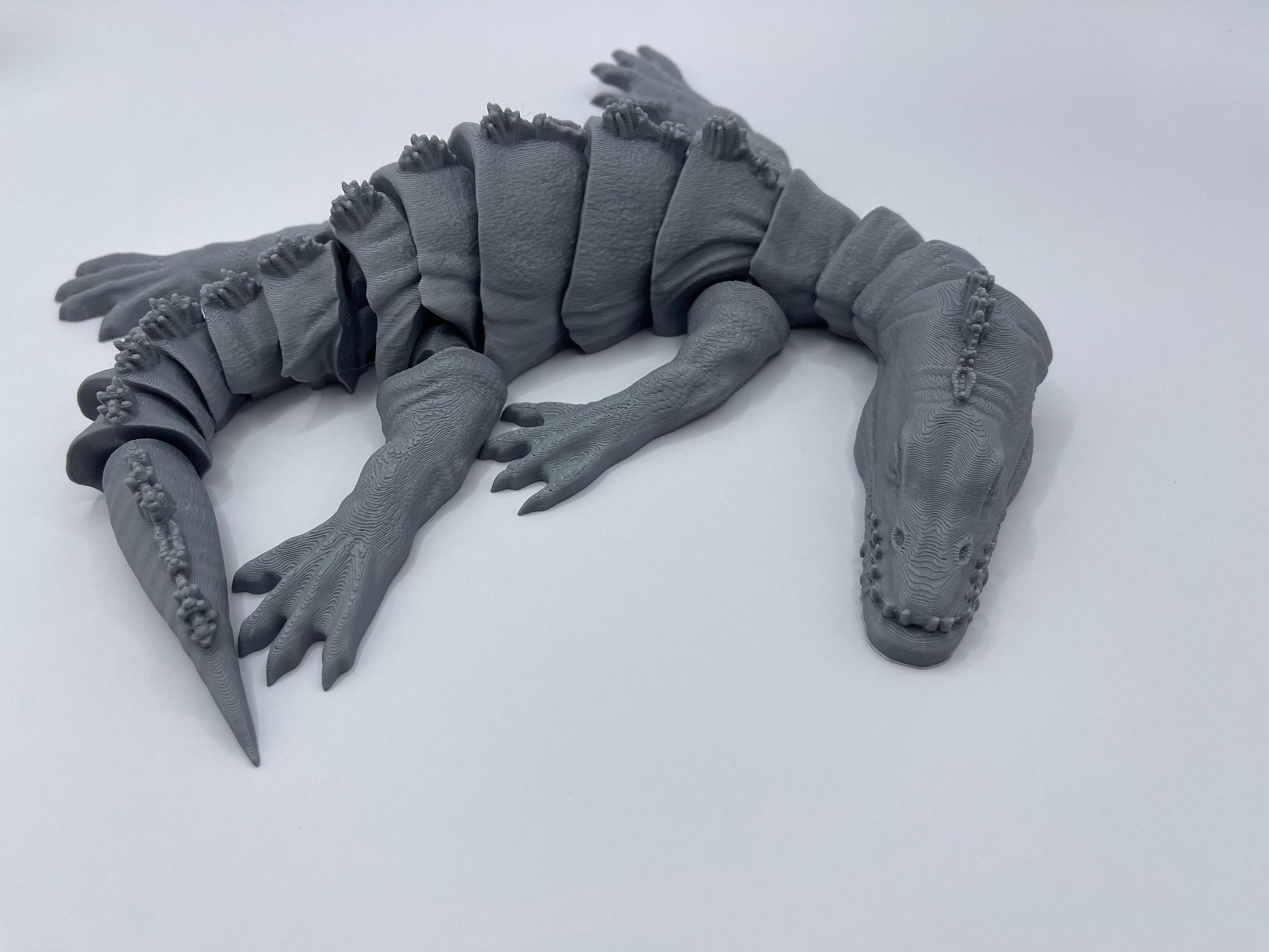 Articulated Nothosaurus Dinosaur Model Posable 3D Printed Prehistoric ...