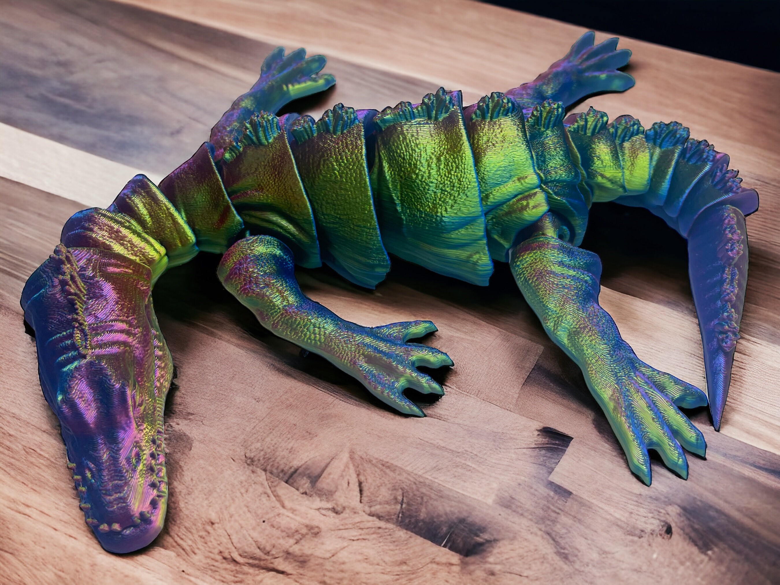 Articulated Nothosaurus Dinosaur Model - Posable 3D Printed Prehistoric ...