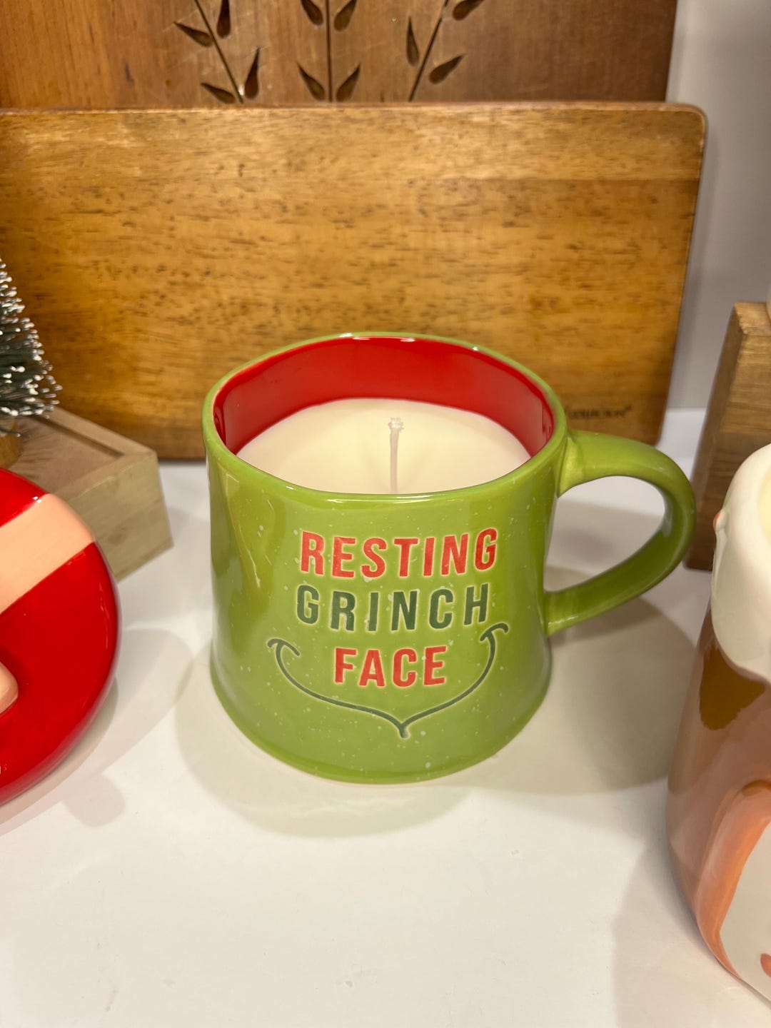 Grinch Mug Candle 14 Oz Organic Coconut Soy Wax Christmas Candles ...