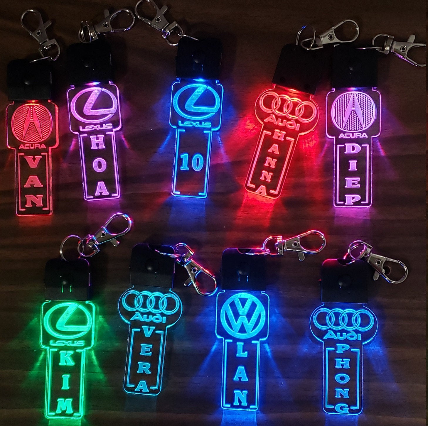 Personalize Rechargeable LED Keychain - Etsy