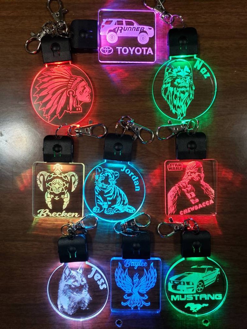 Personalize Rechargeable LED Keychain - Etsy