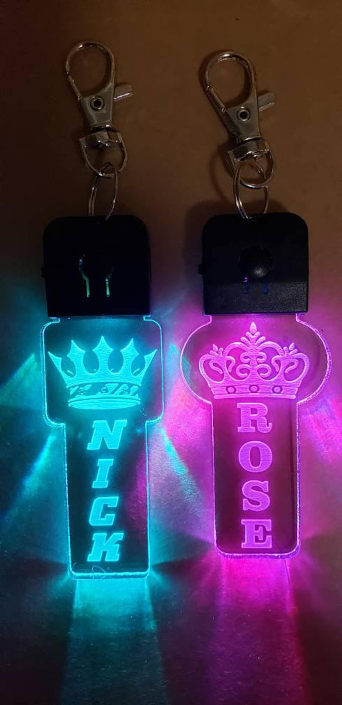 Personalize Rechargeable LED Keychain - Etsy