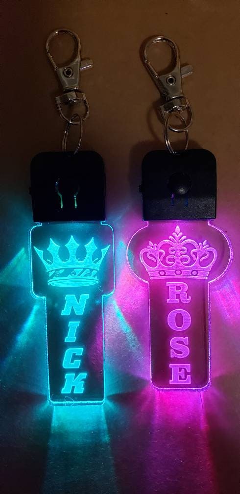 Personalize Rechargeable LED Keychain - Etsy