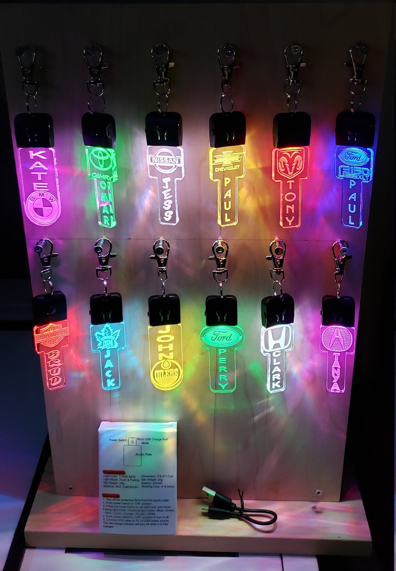 Personalize Rechargeable LED Keychain - Etsy
