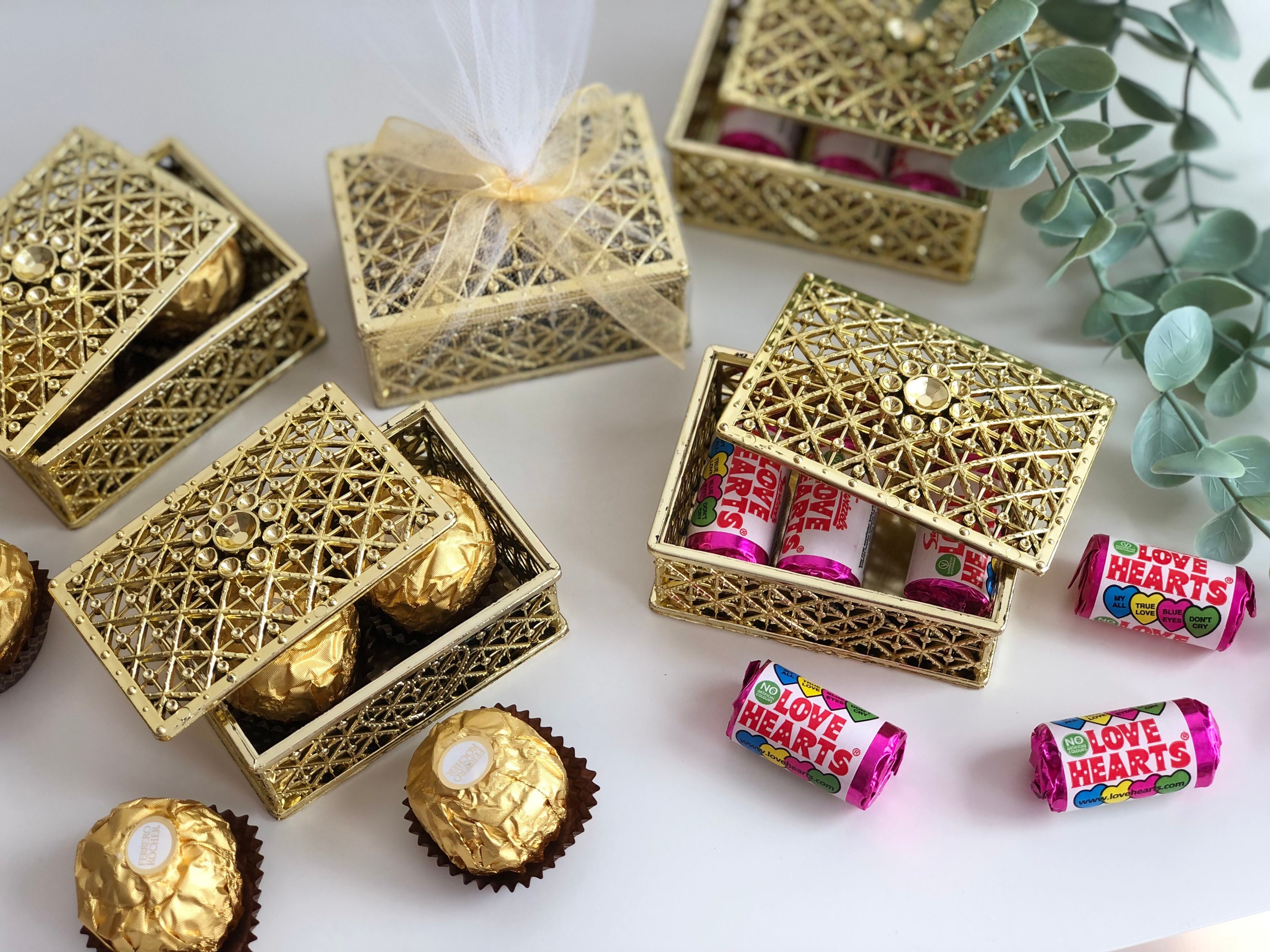 X10 Luxury Gold Trinket Favour Boxes. Perfect for Weddings, Engagement ...